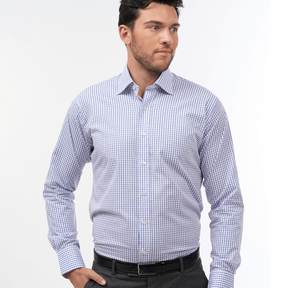 Buy City Check Royal Blue Formal Shirt | Check Shirt Men Collection ...